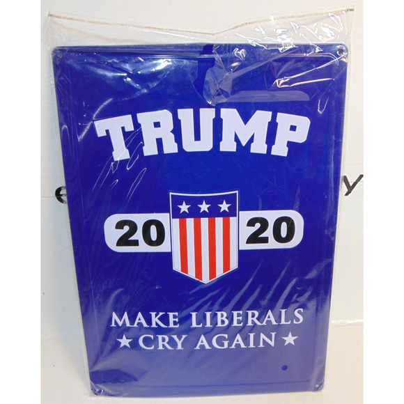 Trump | Accessories | Trump Sign Embossed Metal 2 X 17 Make Liberals ...